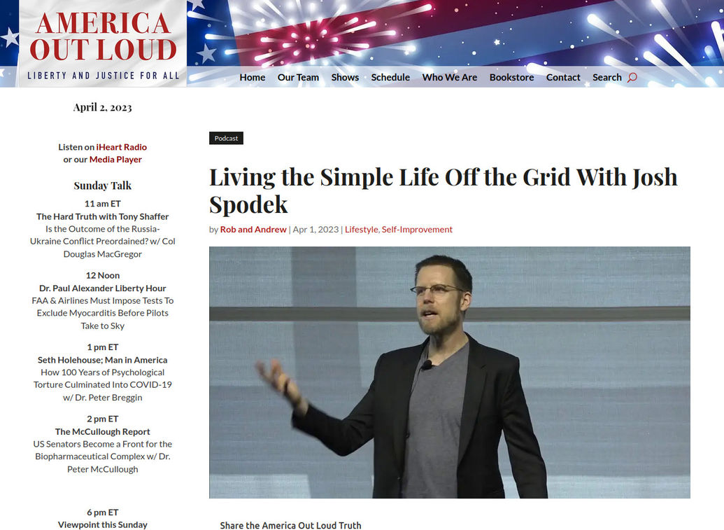 Hear Me Again on America Out Loud: Living the Simple Life Off the Grid ...